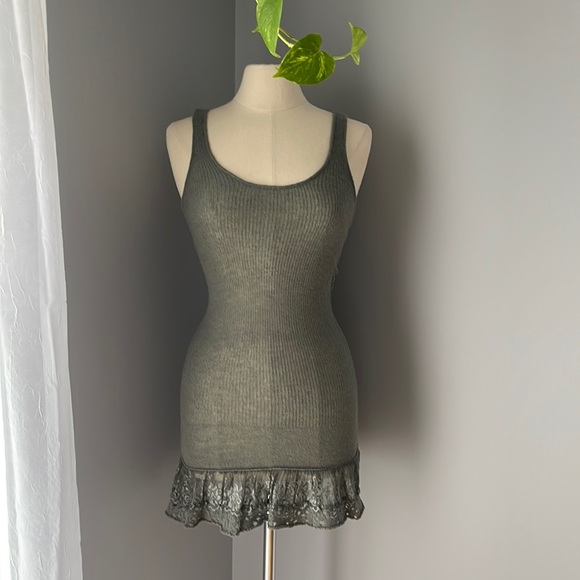 Free People | Dresses | Free People Little Layering Mini Dress Sage ...